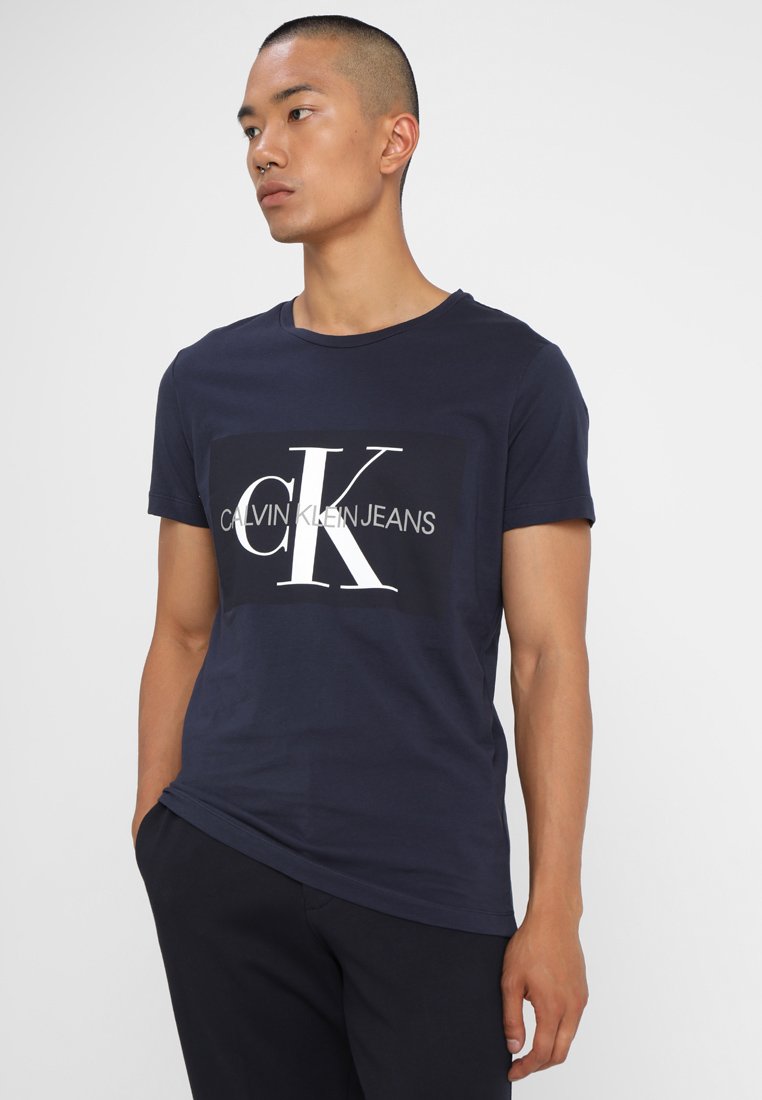 Calvin Klein Jeans Core Monogram Box Logo Slim Tee T Shirt Print
