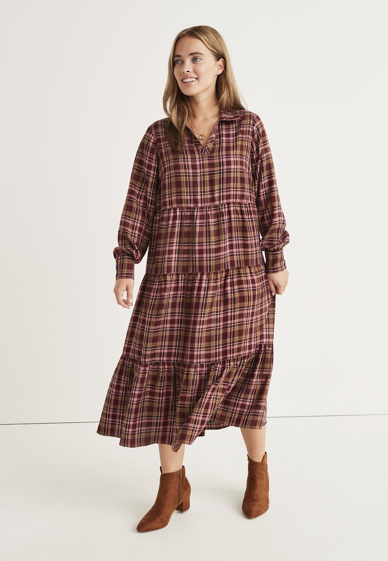 Cellbes of Sweden PATTERNED WITH FLOUNCE - Vardagsklänning - wine red ...