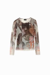 Desigual CARSON - Tops ar garām piedurknēm - ocher/gaiši brūns - Zalando.lv