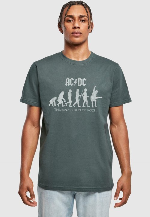 Merchcode ACDC - LOGO ACID WASHED OVERSIZE TEE - Printtipaita - asphalt ...