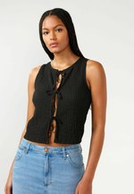 Next TEXTURED TIE UP - Weste - black/schwarz - Zalando.ch