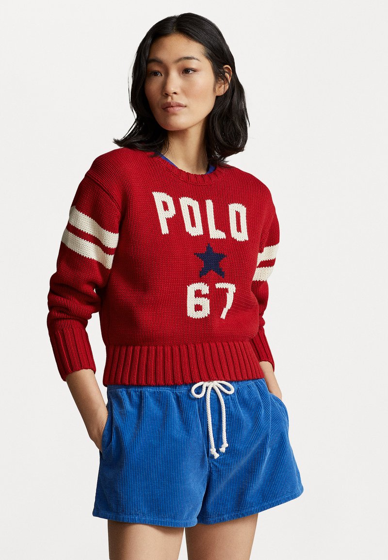 Polo Ralph Lauren LONG SLEEVE - Jumper - red/light red - Zalando.co.uk