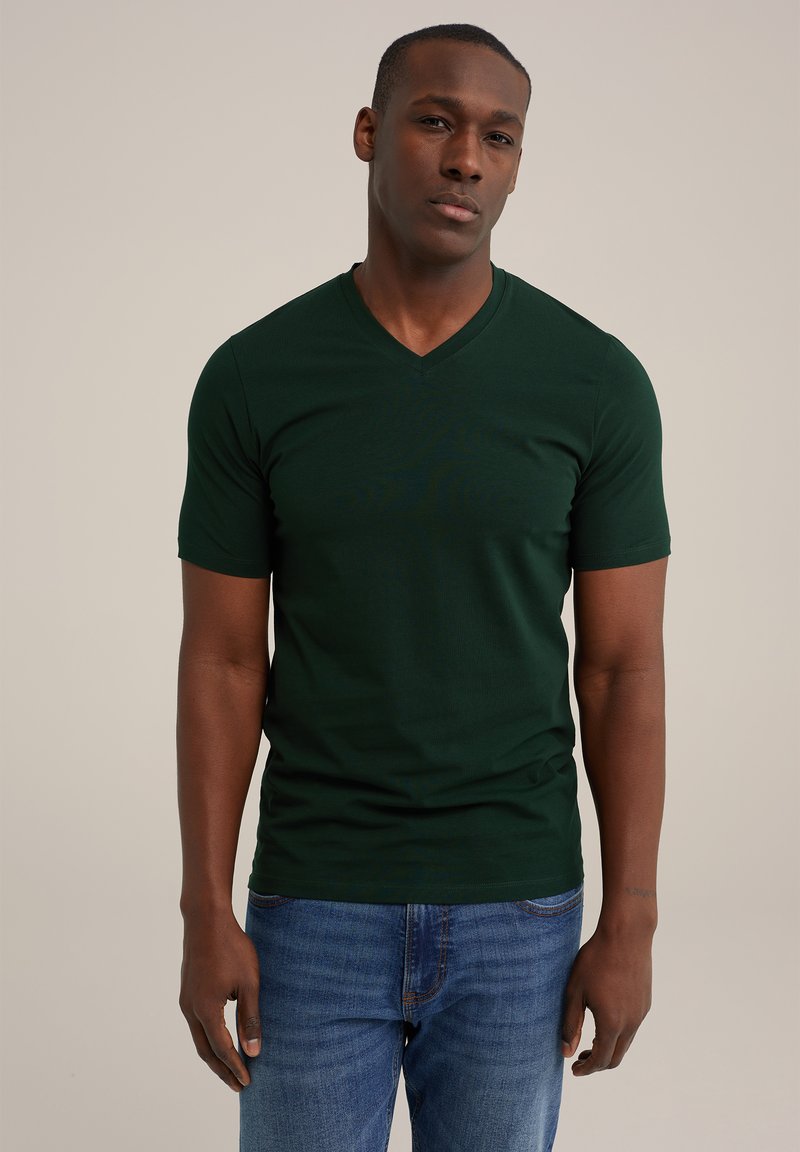 WE Fashion T-Shirt basic - green/dunkelgrün - Zalando