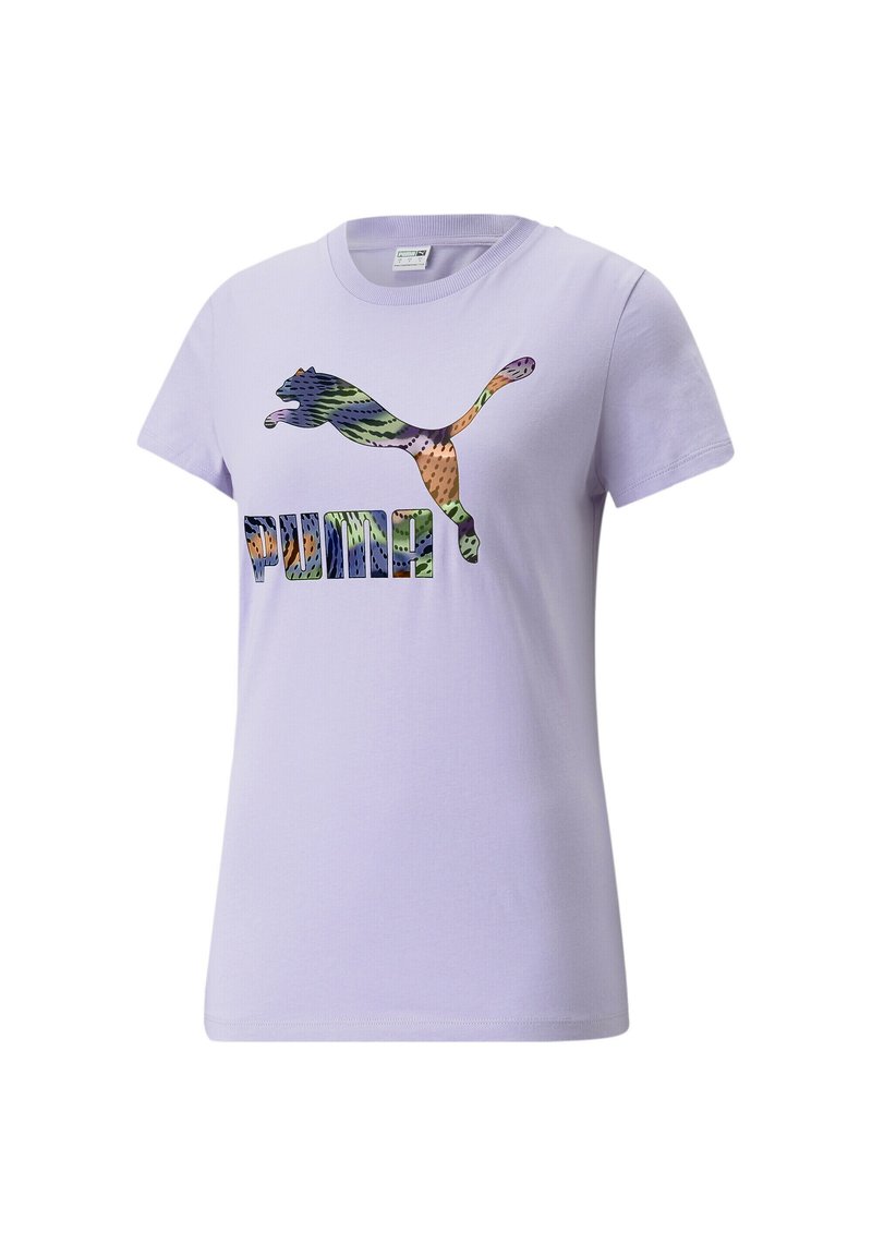Puma CLASSICS LOGO INFILL - T-shirt imprimé - vivid violet/violet ...