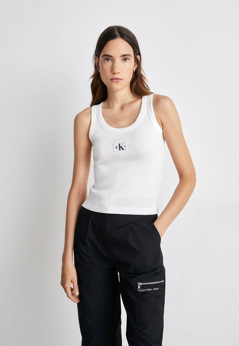 Calvin Klein Jeans LABEL TANK - Top - bright white/white - Zalando.ie