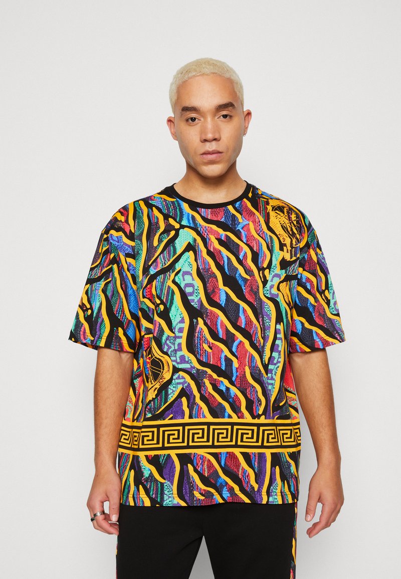 Carlo Colucci Unisex T Shirt Print Black Multicolor Schwarz