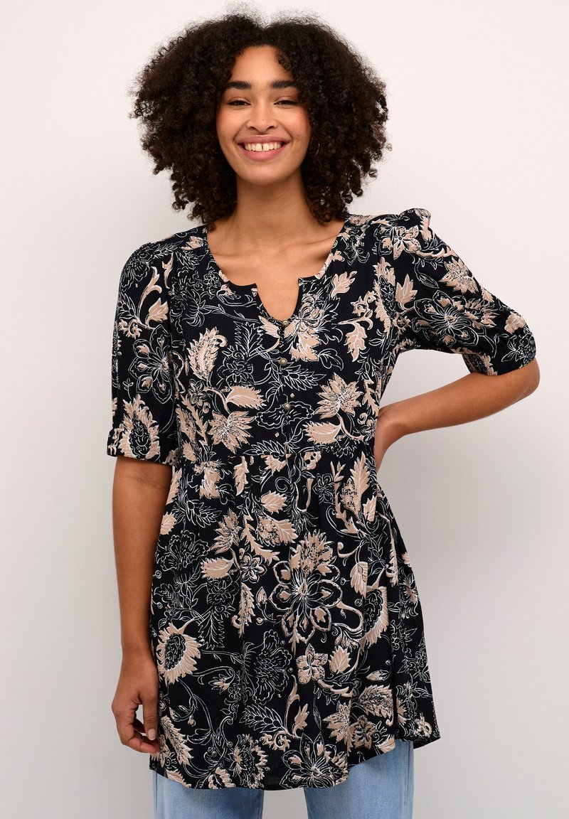 Kaffe KALADONNA - Túnica - black savannah tan paisley/negro - Zalando.es
