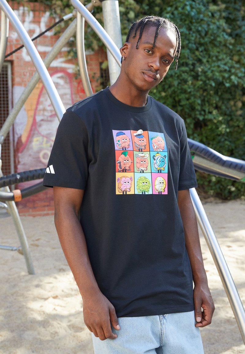 adidas Performance LILSTRIPE META - T-shirt con stampa - black/nero ...