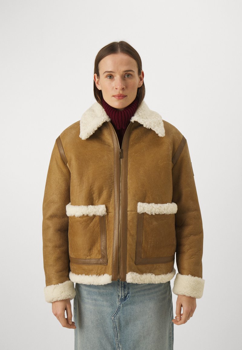 Belstaff SORREL JACKET - Leather jacket - dark sandstone/sand - Zalando