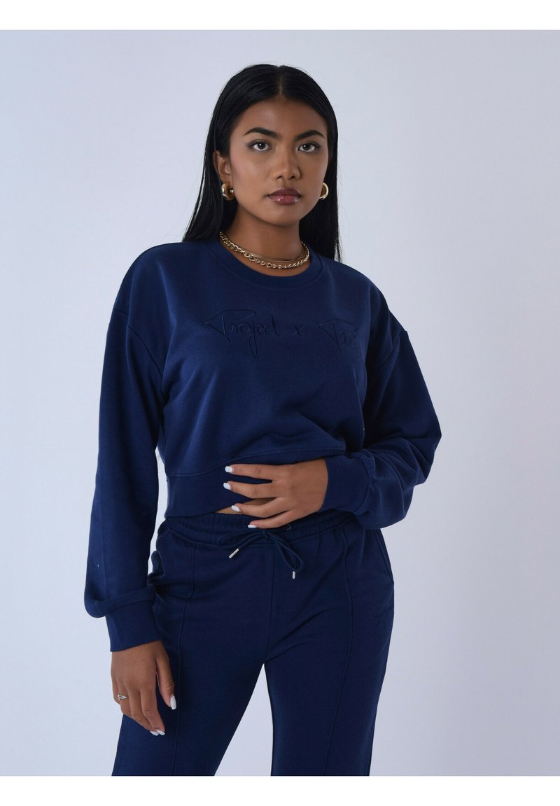 Project X Paris BASIC COURT AMPLE - Sweatshirt - bleu nuit/bleu noir - ZALANDO.FR
