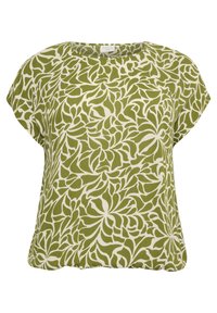 Kaffe Curve AMI STANLEY - Bluse - calla white graphic flower/grün - Zalando