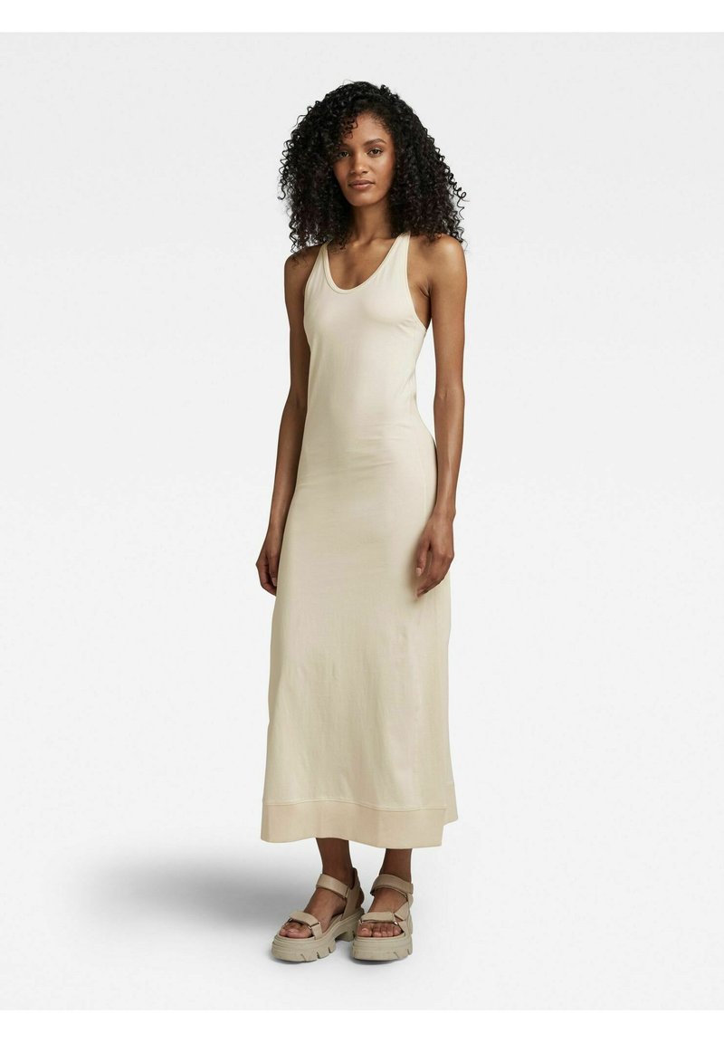 G-Star RACER SLIP - Sukienka z dżerseju - ecru/mleczny - Zalando.pl