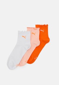 Puma WOMEN RUFFLE QUARTER 3 PACK - Socks - white/orange/white - Zalando ...