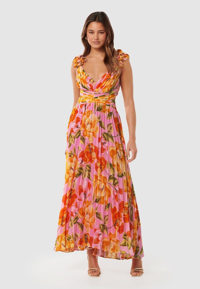 Forever New SELENA PLEATED RUFFLE SHOULDER - Rochie maxi - pink wright ...