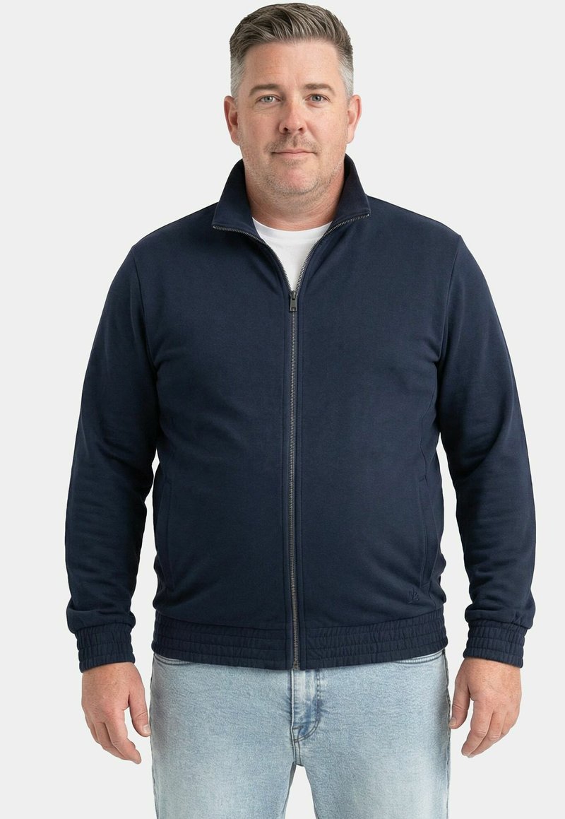 Men Plus Vetoketjullinen college - navy blue/tummansininen - Zalando.fi