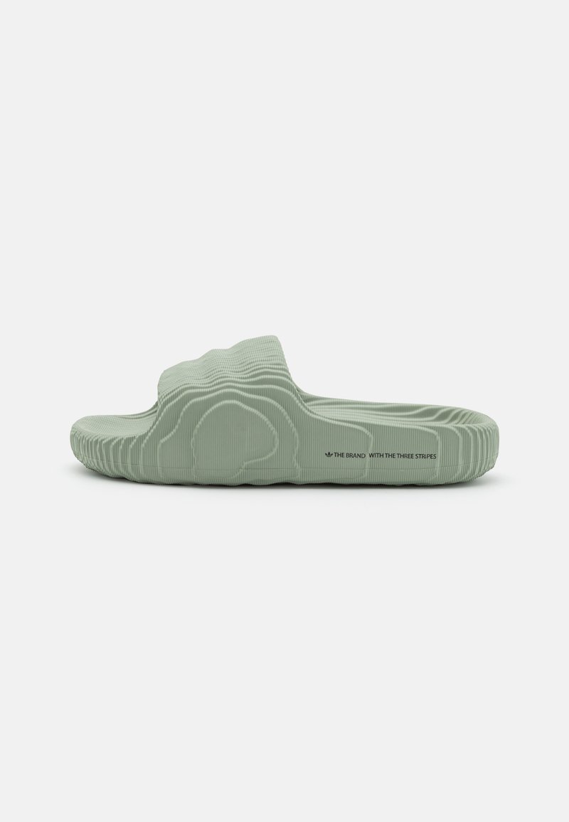 adidas Originals ADILETTE - Pool slides - silver green/core black/green ...