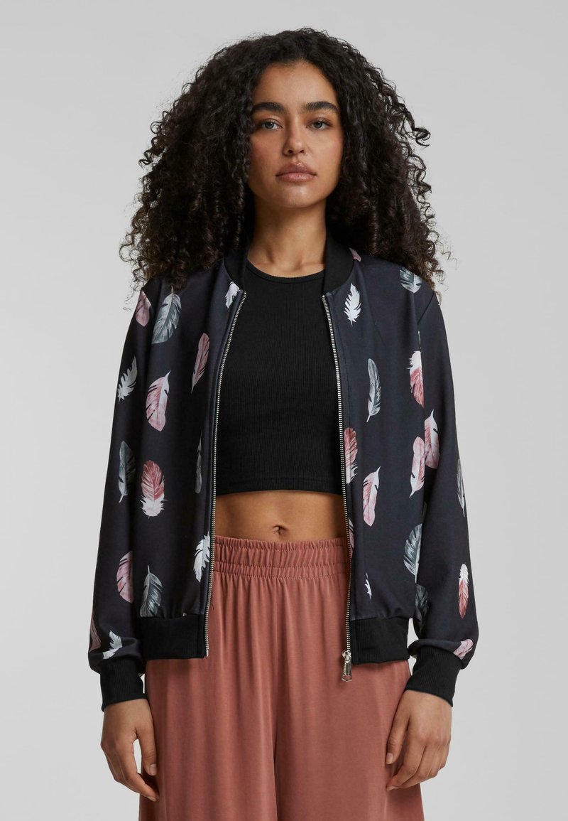 Cloud 5ive MIT FEDER PRINT - Zip-up sweatshirt - black - Zalando