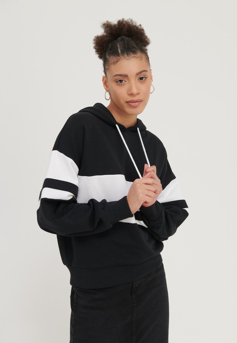 Even&Odd Mikina - black/white/černá - Zalando.cz