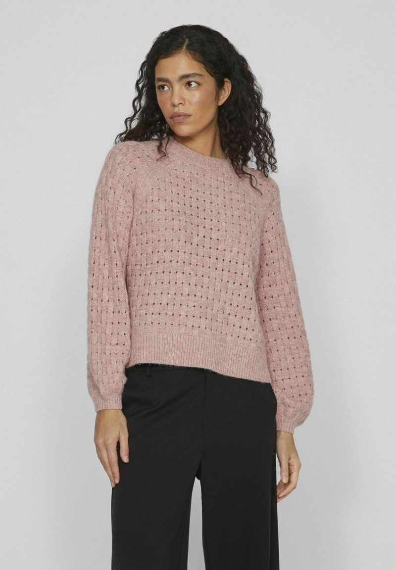 VILA TEXTURIERTER - Strickpullover - misty rose/rosa - Zalando.de