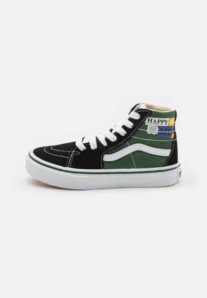 Vans SK8-HI UNISEX - Sneakers hoog - checkerboard foxing drizzle/true white/grijs - Zalando.nl