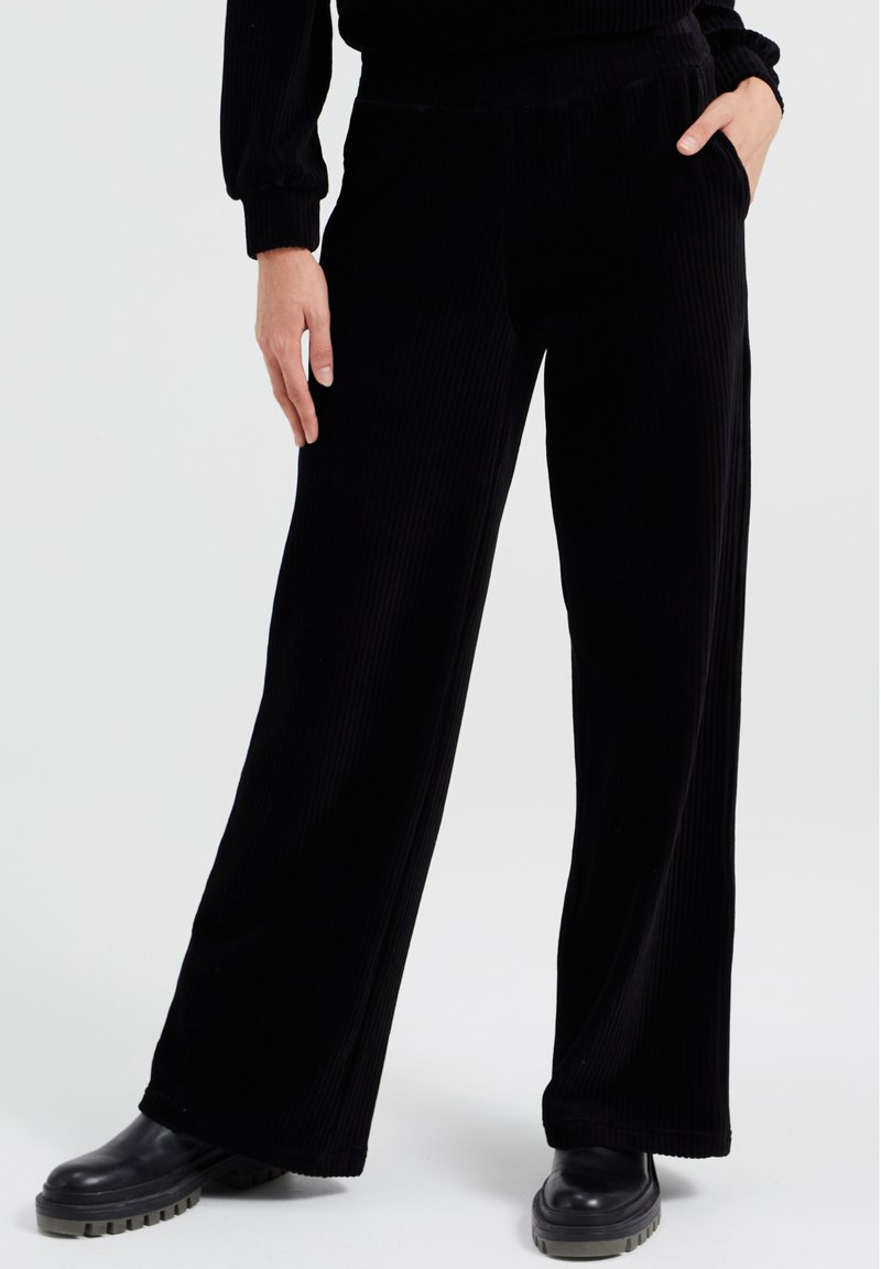 We Fashion Wide Leg Broek Van Stoffhose Black Schwarz Zalando At
