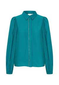 ICHI Button-down blouse - harbor blue/teal - Zalando.co.uk