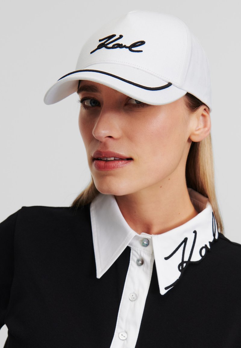 KARL LAGERFELD SIGNATURE - Cap - white black/white - Zalando