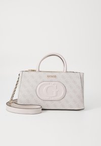 Guess MIETTA SOCIETY SATCHEL - Handbag - dove logo/stone/white - Zalando.ie