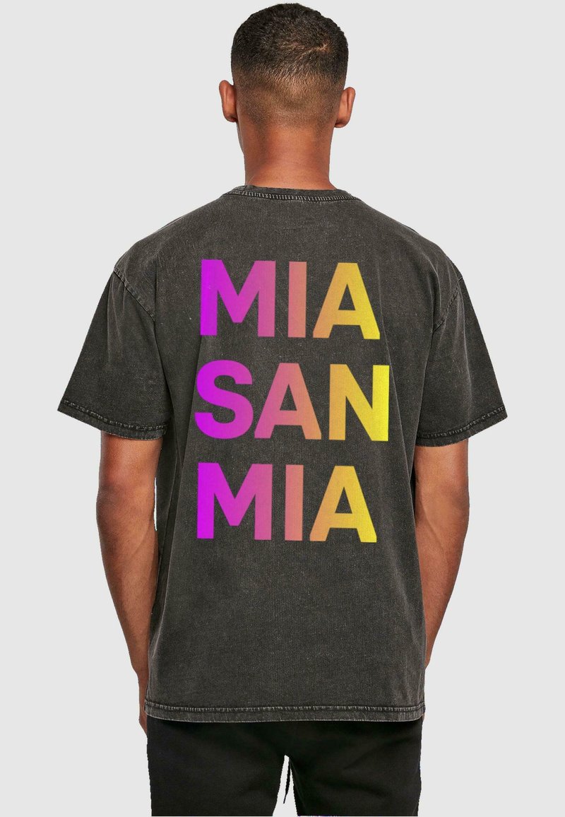 FC Bayern München LOGO PY ACID WASHED HEAVY - T-Shirt print - black ...