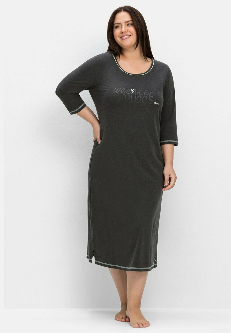 Sheego Nachthemd - anthrazit meliert/anthrazit-meliert - Zalando.de