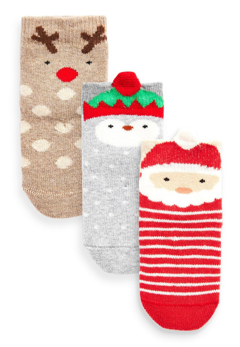 Next CHRISTMAS CHARACTER 3 PACK - Ponožky - red terry towelling/červená ...
