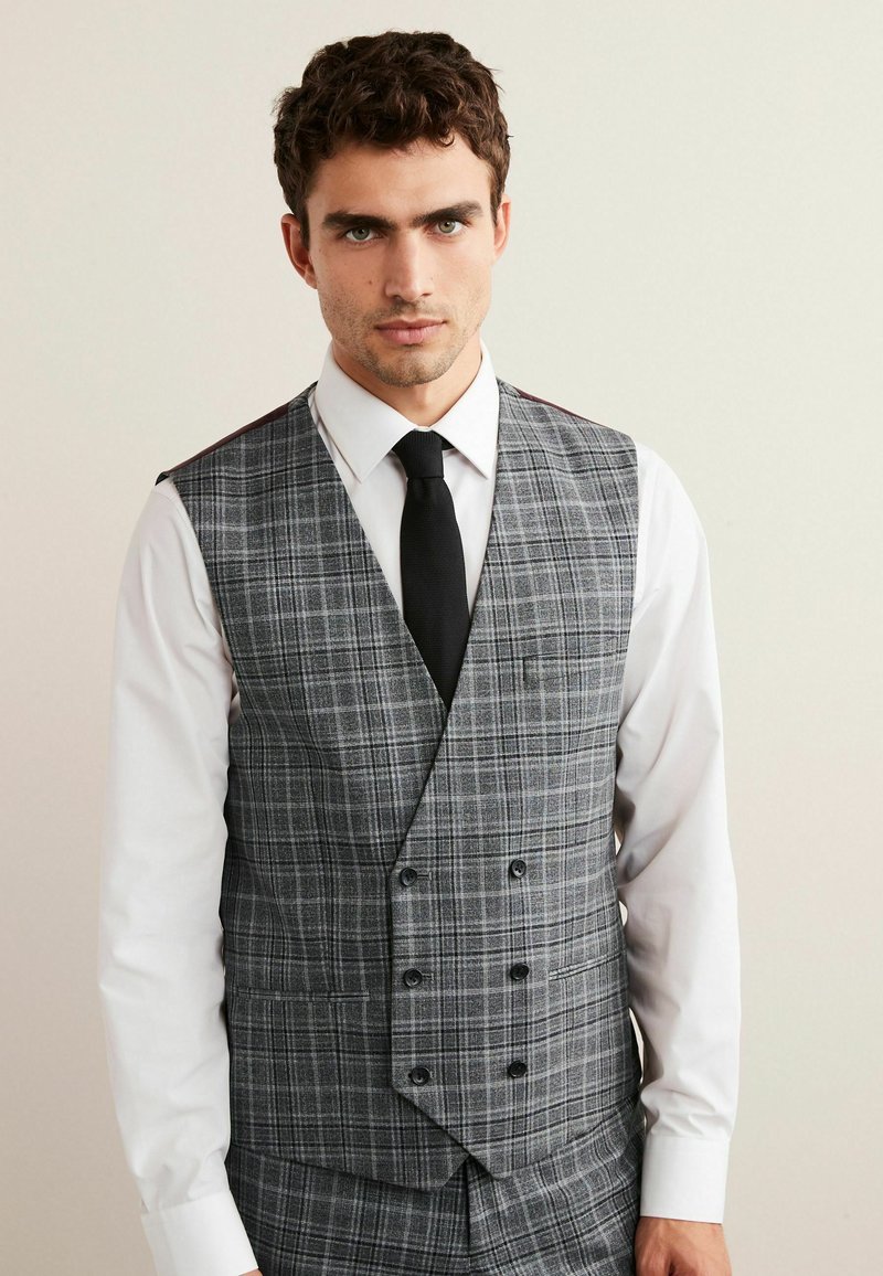 Next CHECK SUIT: WAISTCOAT - Jakkesæt veste - grey/grå - Zalando.dk