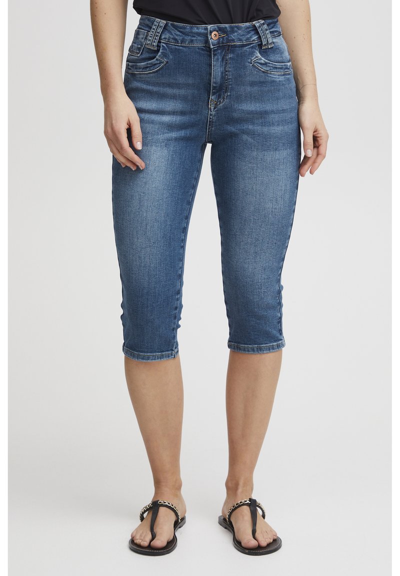 PULZ TENNA HW CAPRI - Broek - dark blue denim/blauw - Zalando.nl