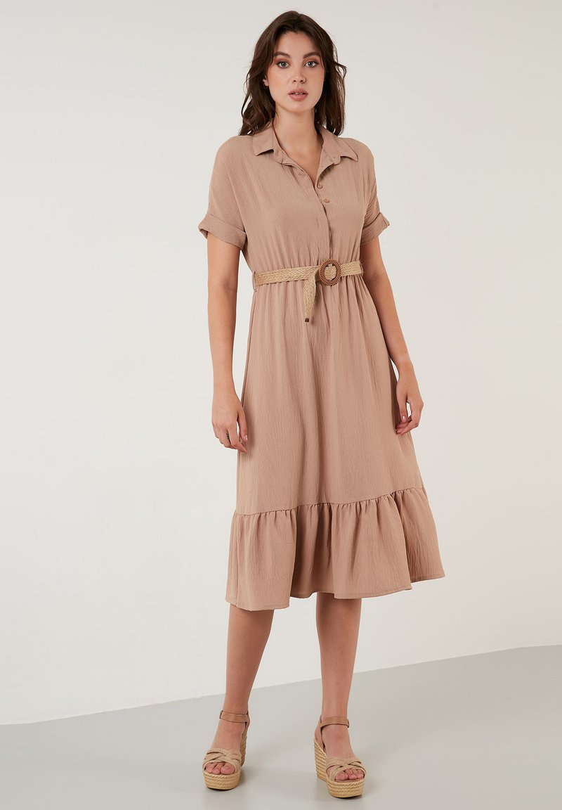 LELA REGULAR FIT - Shirt dress - stone - Zalando.ie