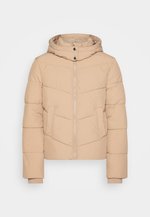 Pieces PCJAMILLA SHORT PUFFER JACKET - Winterjacke - silver mink/beige ...