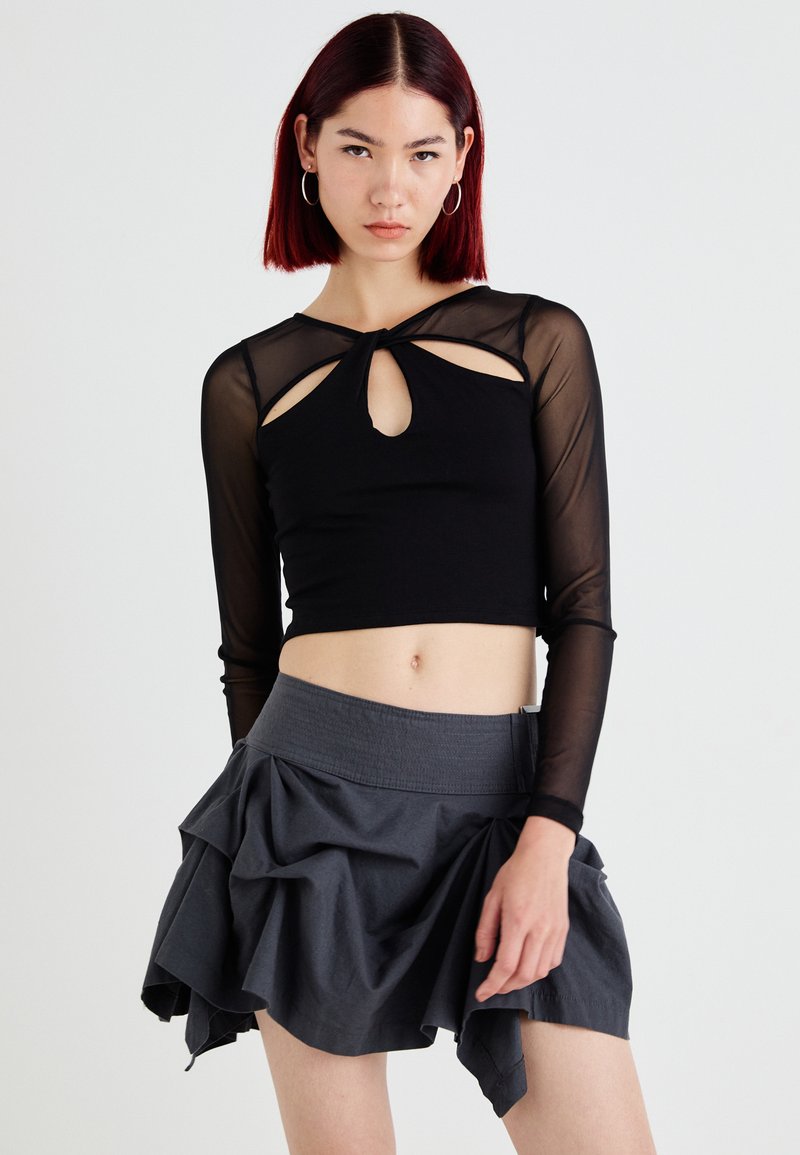 Noisy May NMBELICE CUT OUT MIX - Topper langermet - black/svart ...