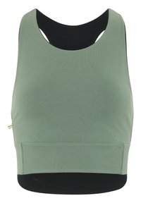 Detto Fatto YOGA BY CARO CULT - Top - black dark green/black - Zalando