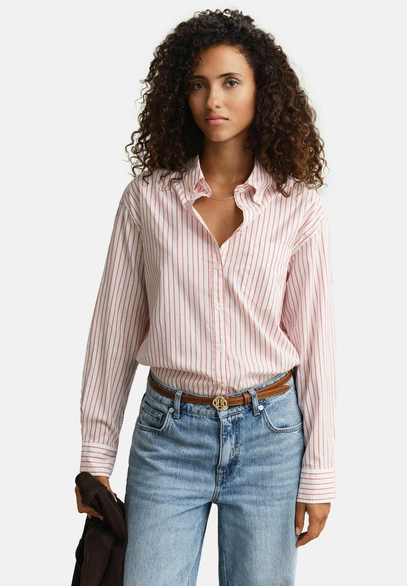 GANT STRIPED LUXURY OXFORD - Button-down blouse - eggshell/off-white - Zalando