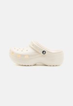 Crocs CLASSIC PLATFORM GLITTER - Muiltjes met hak - chalk/wit - Zalando.nl