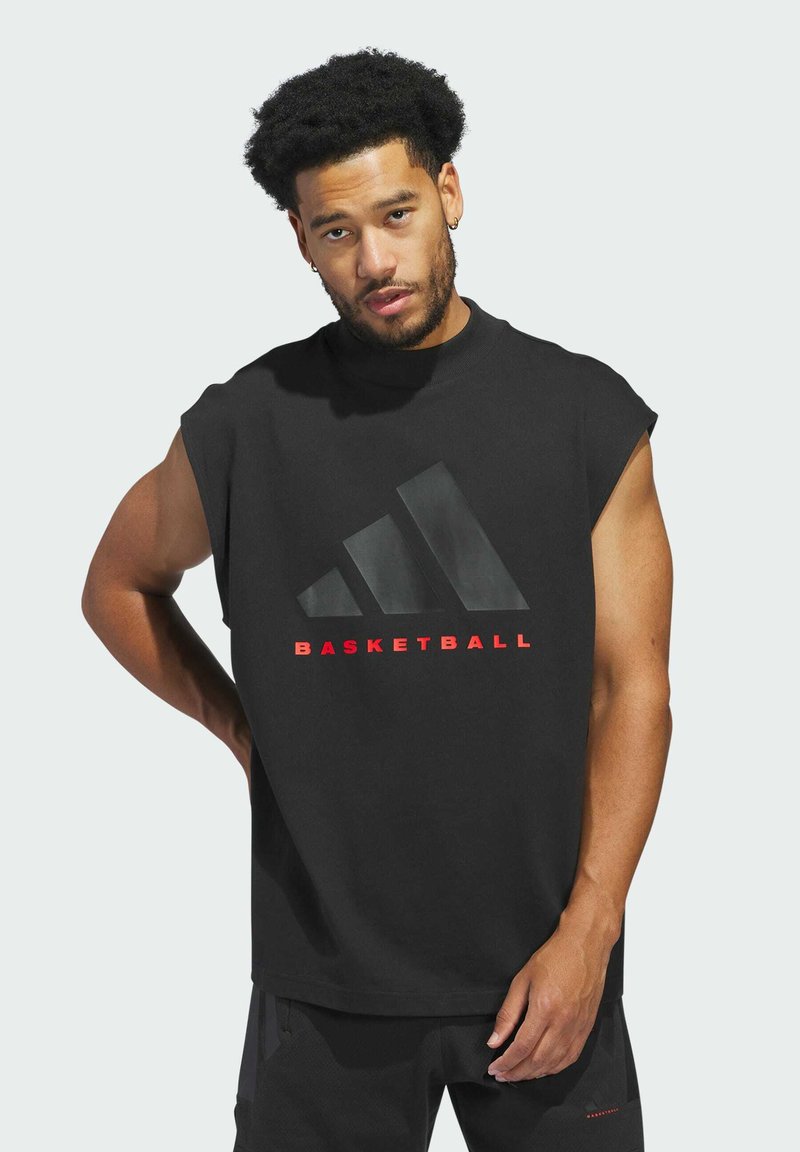 adidas Performance BASKETBALL TANK - Print T-shirt - black - Zalando.co.uk
