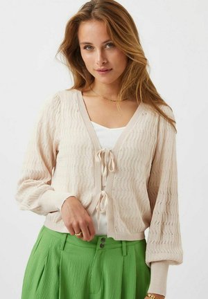 YAS YASASSI WRAP CARDIGAN - Kofta - birch/offwhite - Zalando.se