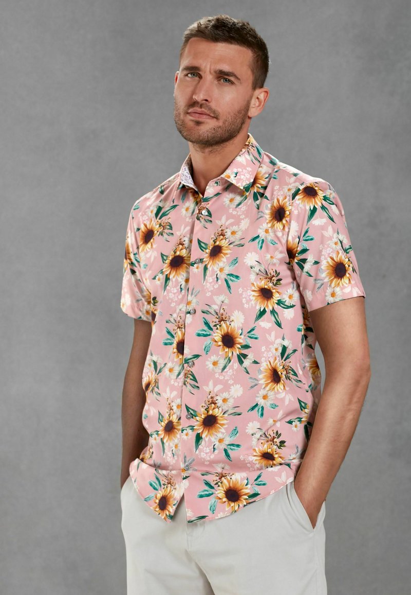Next SIGNATURE PRINTED TRIMMED SHIRT - Skjorta - pink sunflower ...