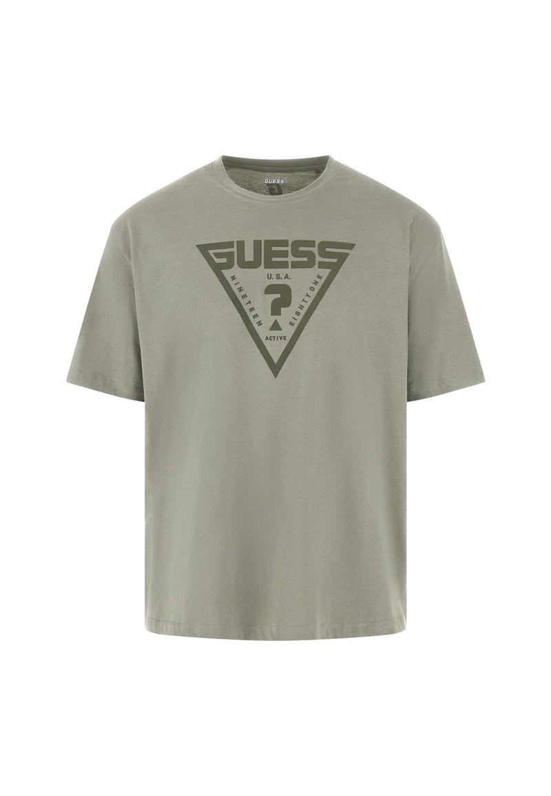 Guess LOGO TRIANGOLO - Camiseta estampada - hellgrün/verde claro ...