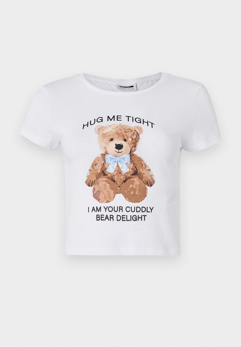 Noisy May NMMOLLY BEAR - Print T-shirt - bright white/white - Zalando.co.uk