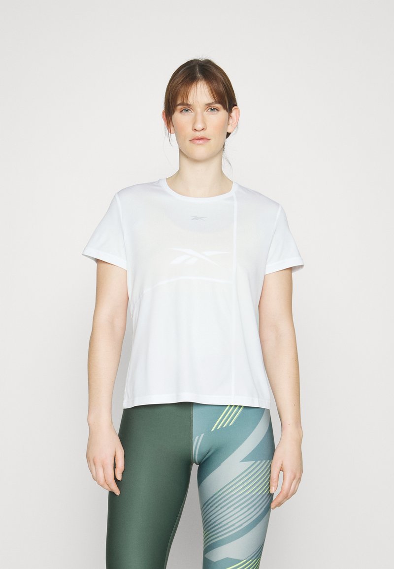 Reebok RUNNING TEE - Sports T-shirt - white - Zalando.co.uk