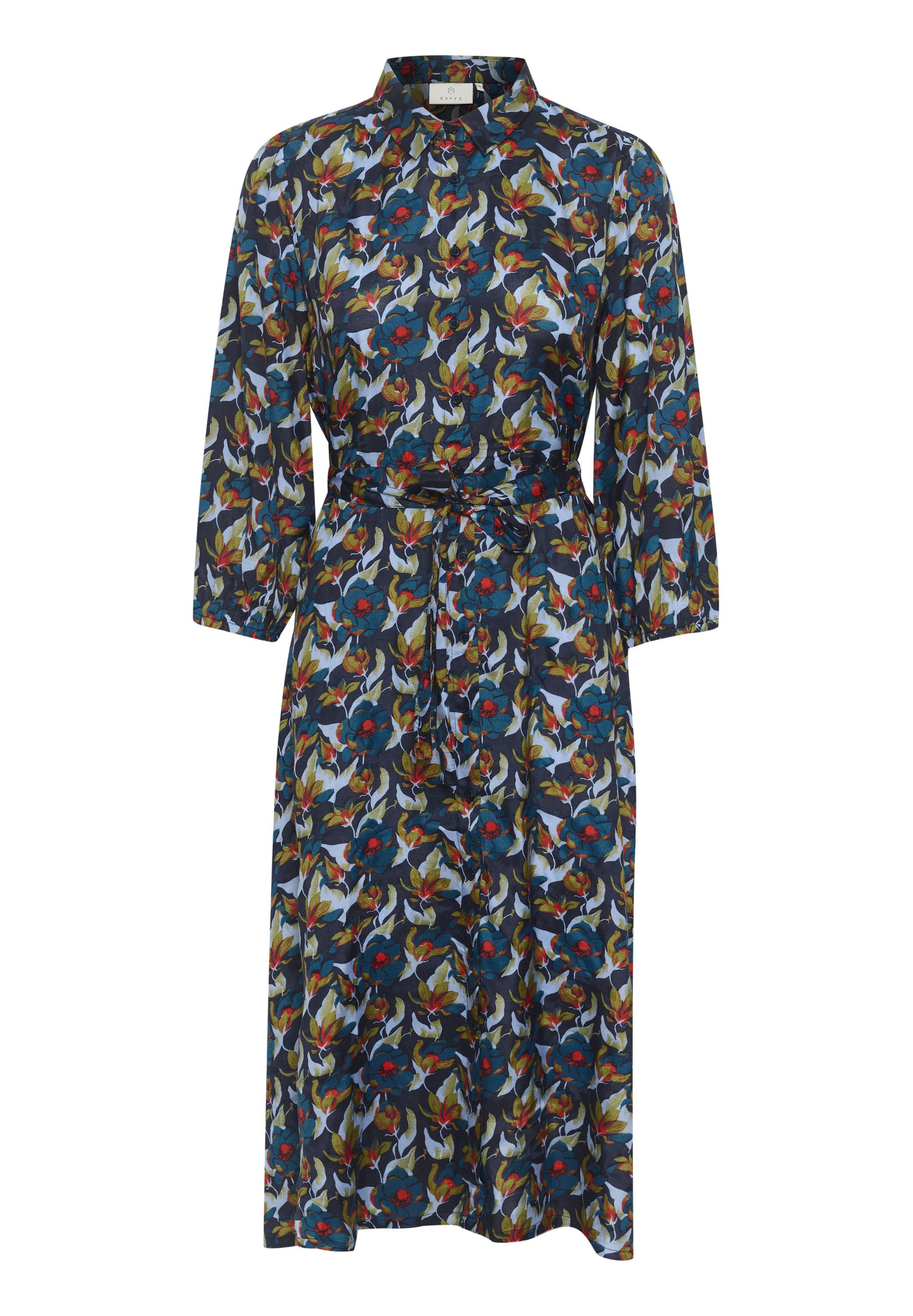 Kaffe KALIA OLINE - Blusenkleid - fiery red flower/rot - Zalando.ch