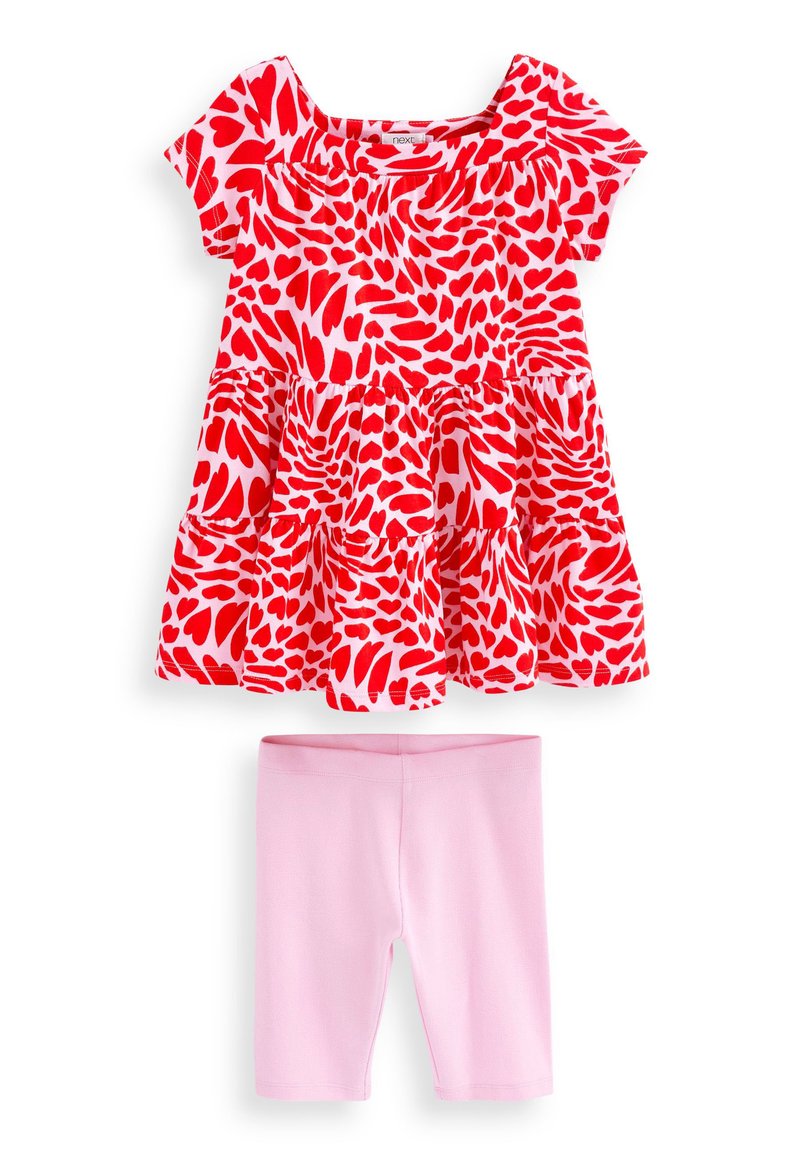 Next TUNIC CYCLE SHORTS SET - Shorts - pink red hearts/pink - Zalando.dk