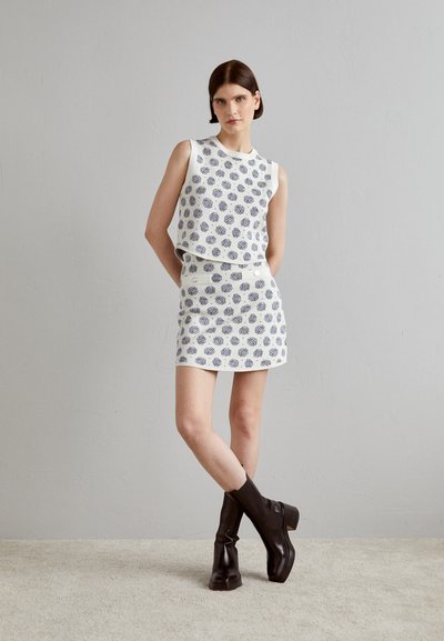 maje Minirok - monogramme clover écru/bleu/taupe - Zalando.nl