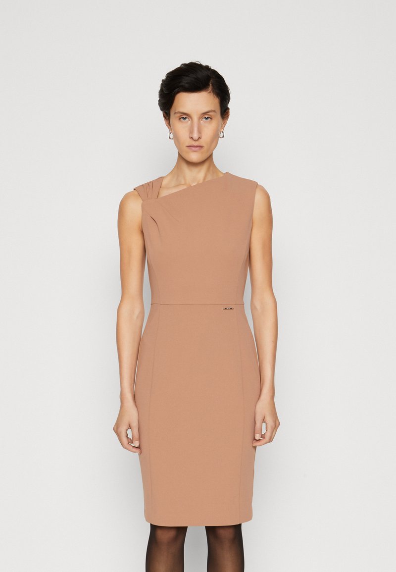 Calvin Klein FRONT TWIST DRESS - Day dress - raw umber/ochre - Zalando ...