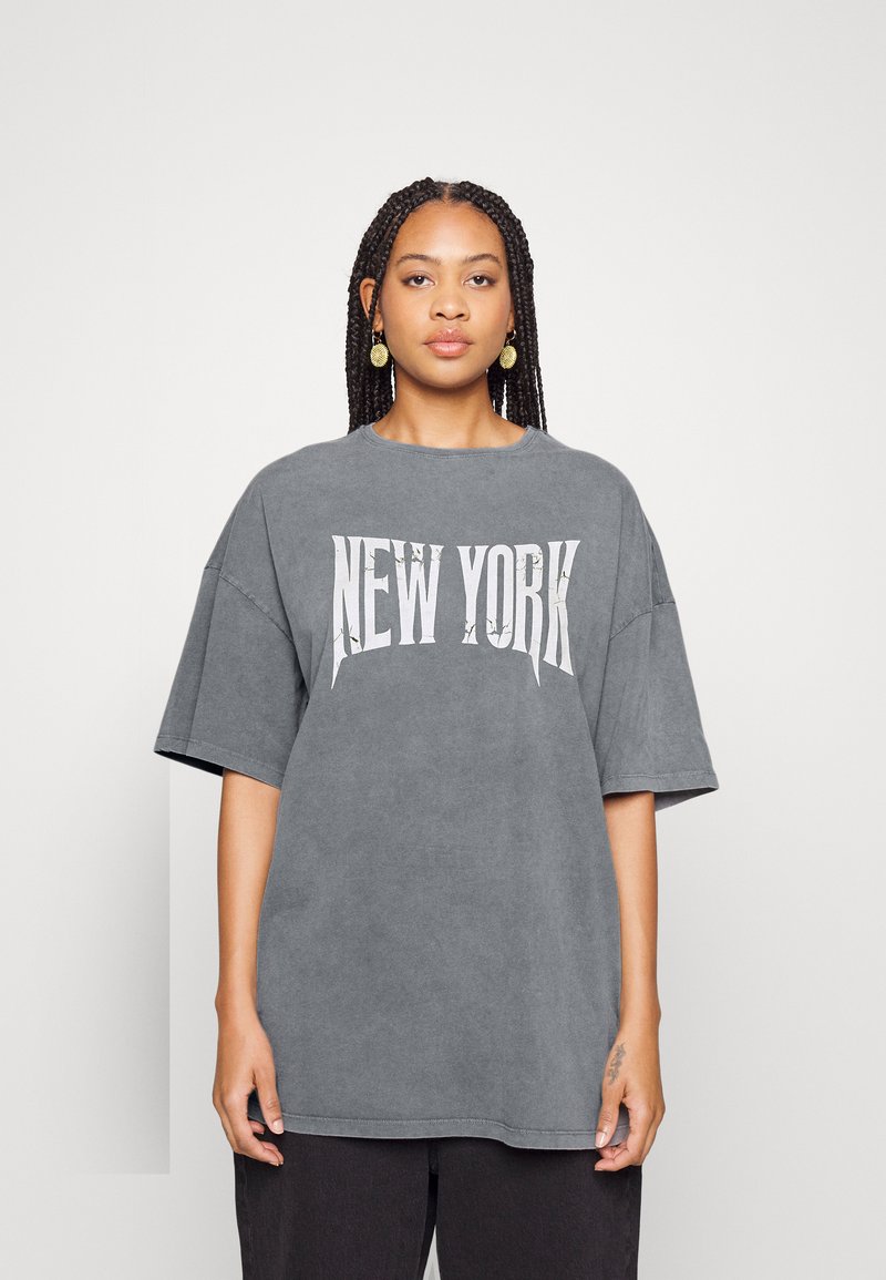 Even&Odd Curvy Print T-shirt - black - Zalando.ie